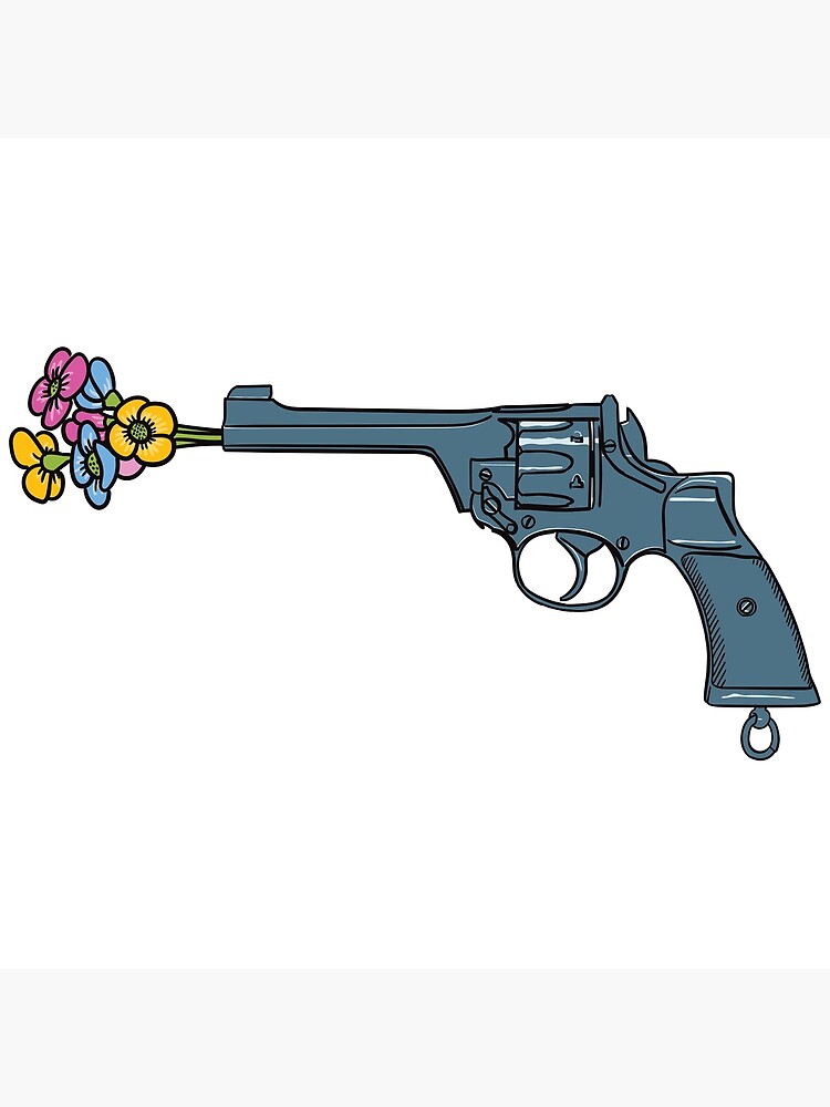 "Revolver with a barrel blocked by flowers" Poster for Sale by ...