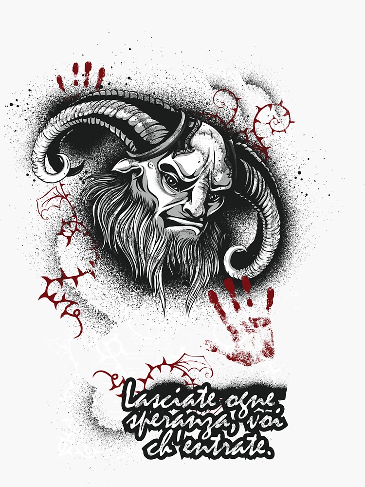 "Angry Satyr - Gothic Style" Sticker by TinoThreads | Redbubble