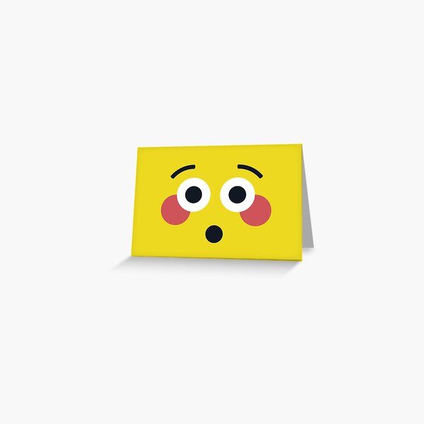 Carte de vœux « Smiley rougissant, embarrassé, honteux, visage rougi ...