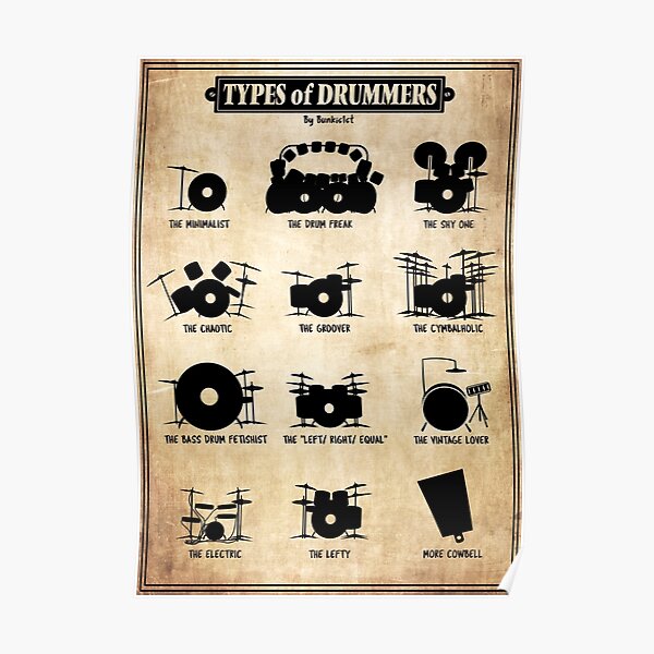 "Types of Drummers" Poster for Sale by Bunkis1st | Redbubble