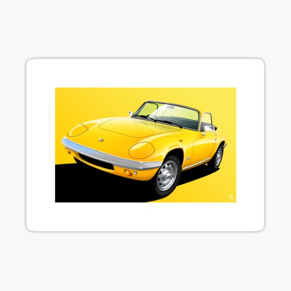 "Poster artwork - Yellow S2 Elan" Sticker for Sale by RJWautographics ...
