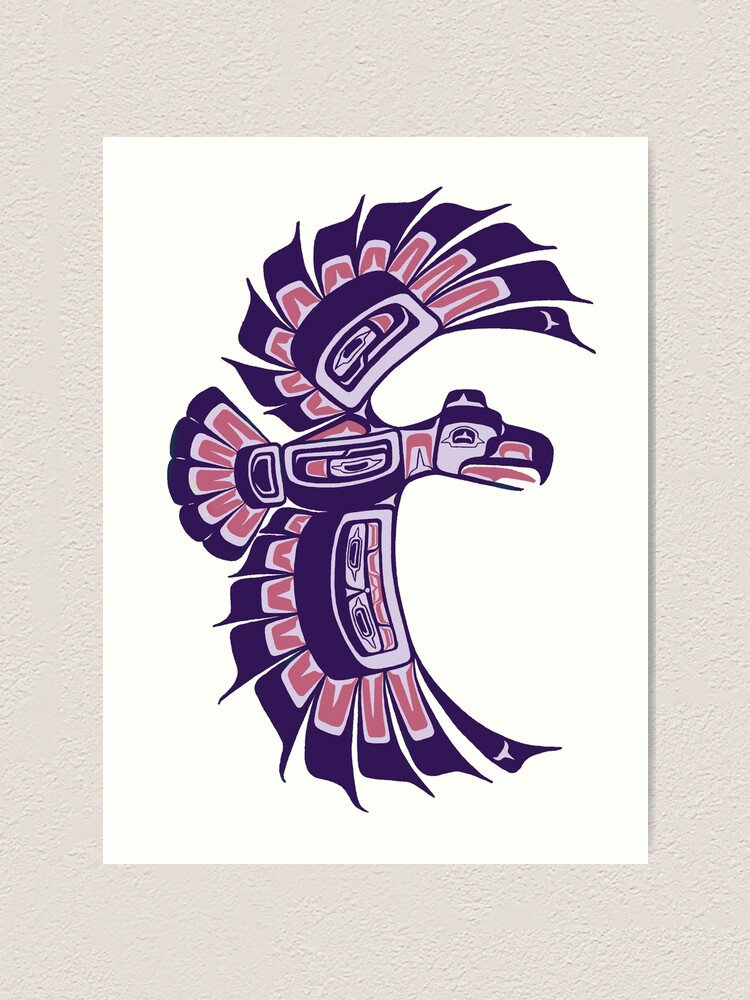 "Tlingit Eagle, in lavender. Pacific Northwest Coast Native American ...