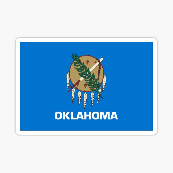 "OKLAHOMA Flag Gifts, Masks, Stickers & Products" Sticker for Sale by ...