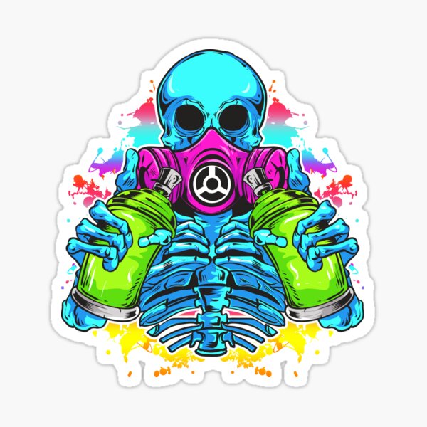 "Skull Graffiti Street Artist Tagger" Sticker for Sale by AugustDesign ...