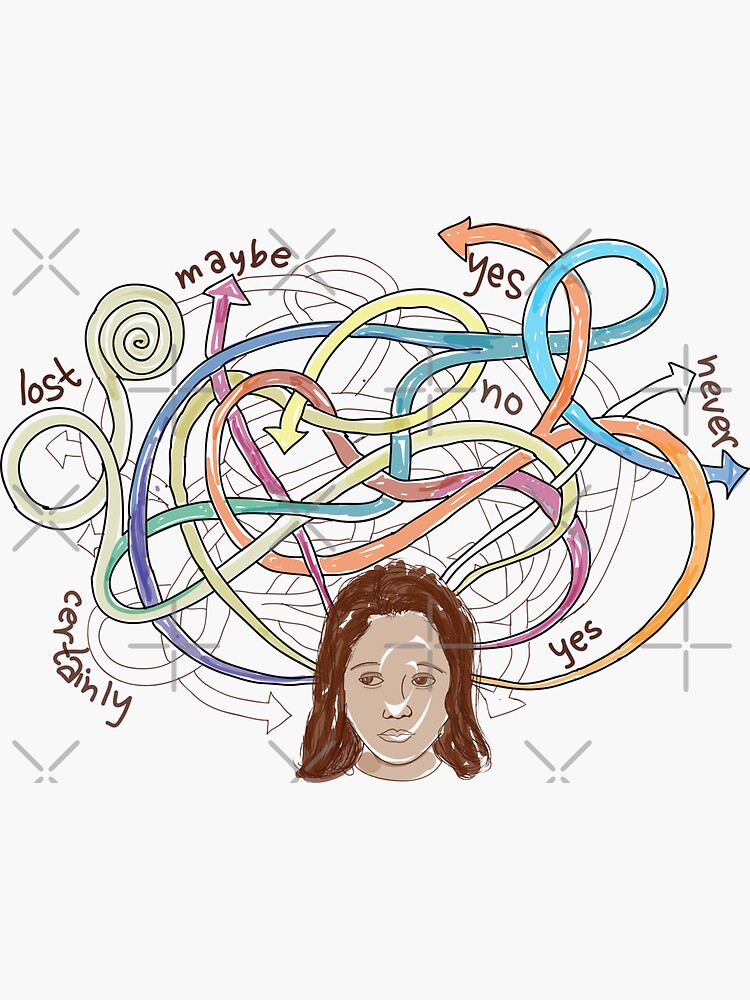 "Confused Yes No Maybe" Sticker by OmmeDesigns | Redbubble
