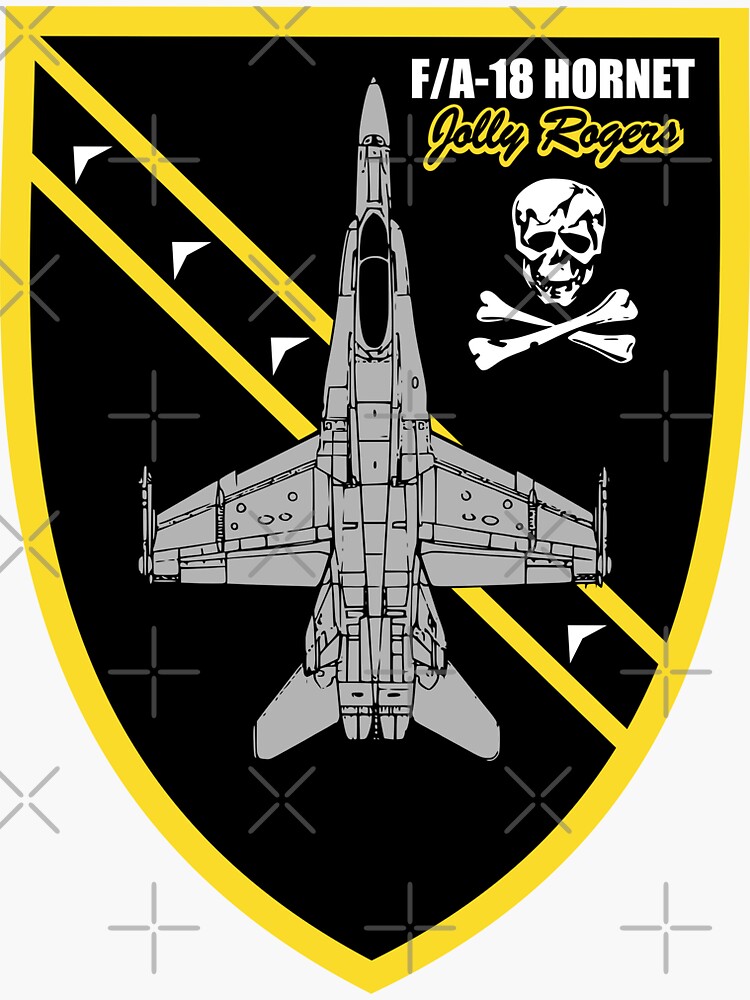 "F/A-18 Hornet Jolly Rogers" Sticker for Sale by StrongVlad | Redbubble