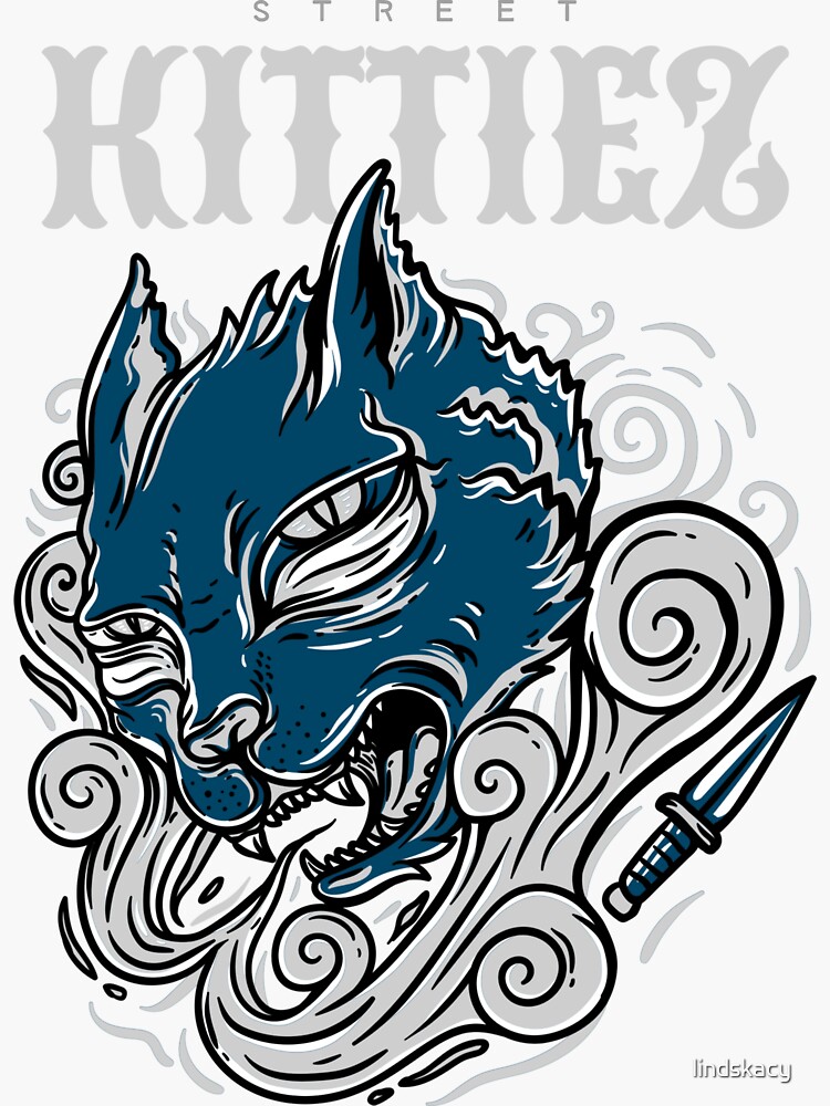 "Street Art | Street Kittiez And Dagger" Sticker for Sale by lindskacy ...