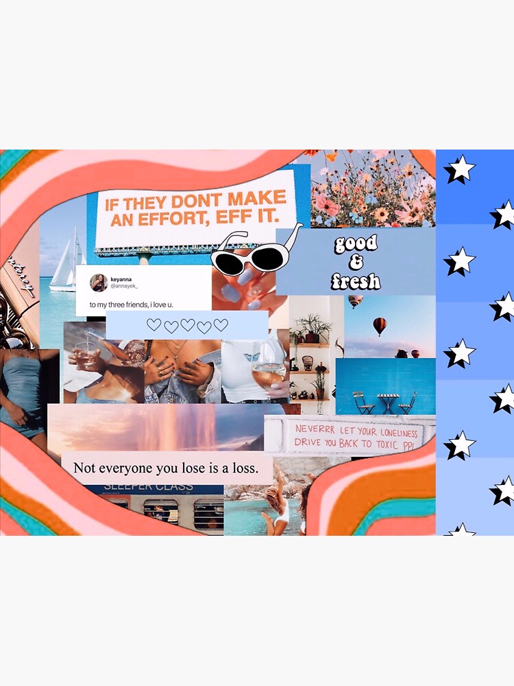 "blue summer collage" Sticker for Sale by allie-allen | Redbubble