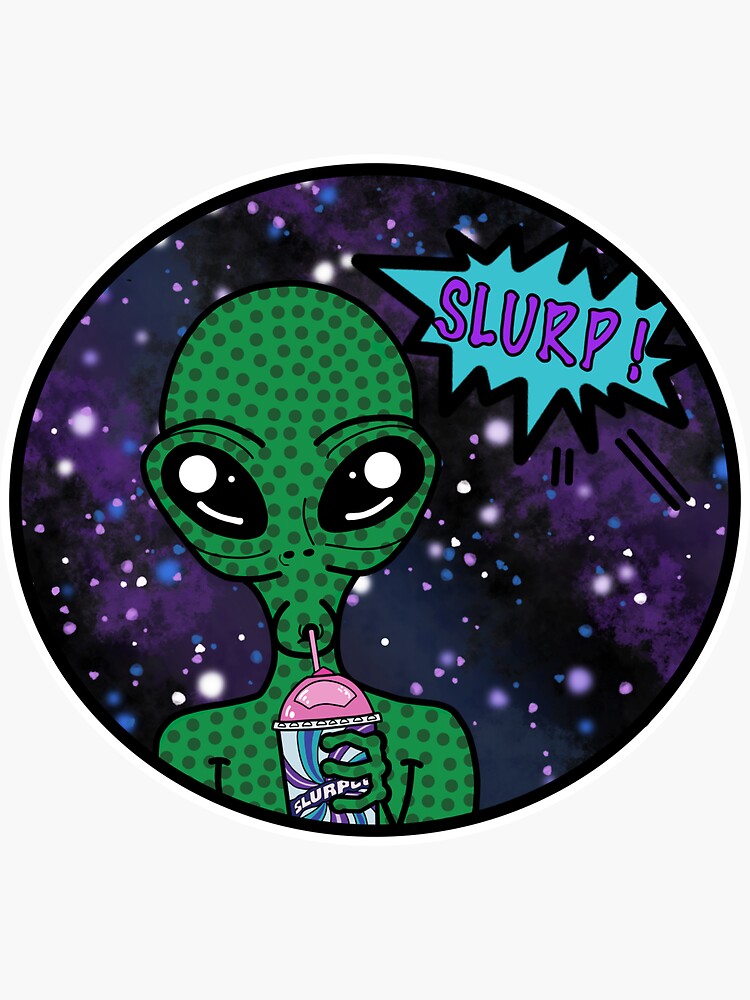 "Alien Slurpee" Sticker by kristykw | Redbubble