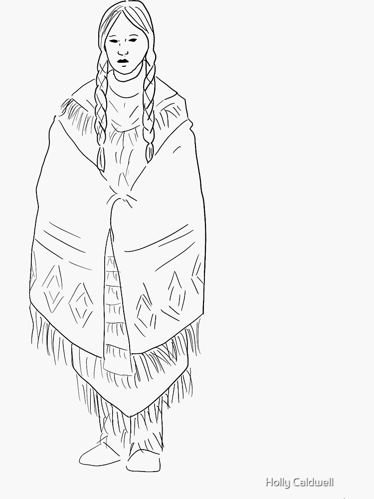 "Native American woman" Sticker for Sale by dnadoll | Redbubble