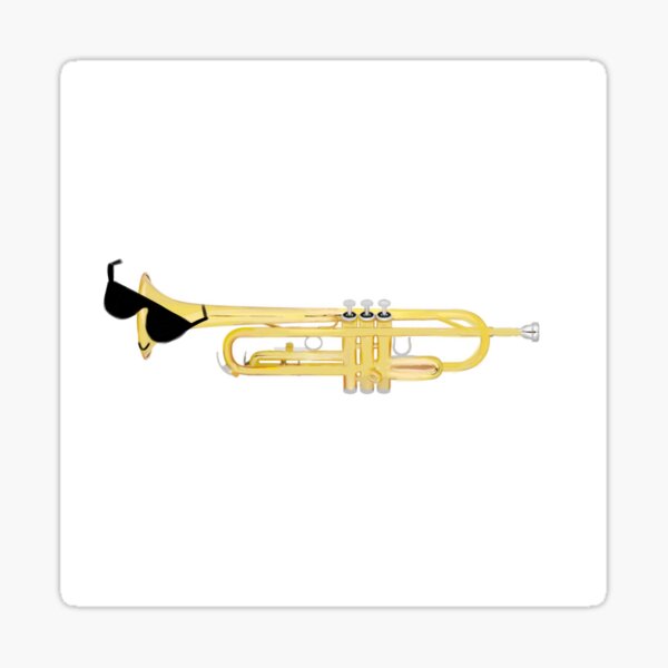 "Cool trumpet digital painting." Sticker for Sale by Commander2000 ...