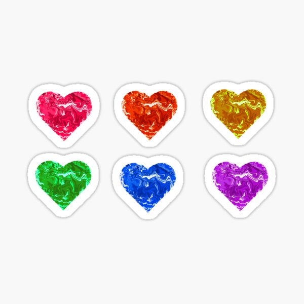"Rainbow Marble Heart Sticker Set" Sticker by aliciab013 | Redbubble