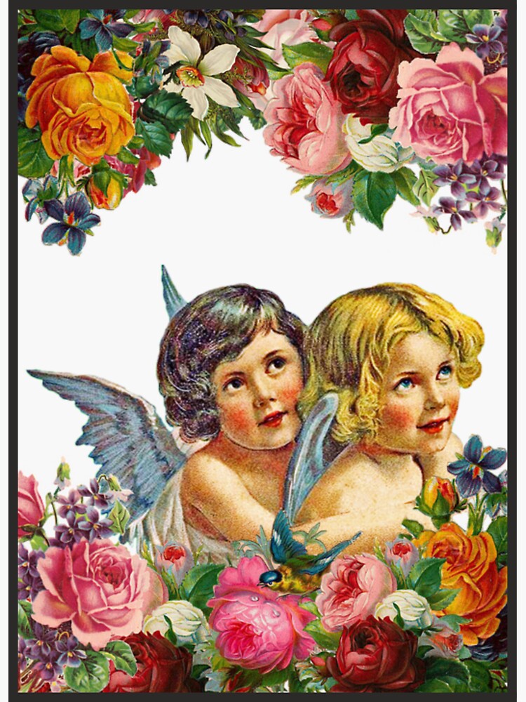 " Two Baby Angels Smiling" Sticker for Sale by lavinyagizem | Redbubble