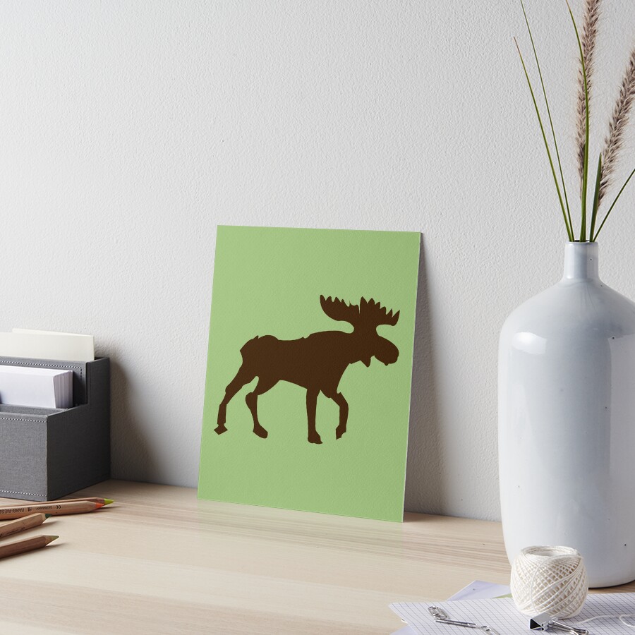 "Moose Brown Silhouette Rustic Woodland " Art Board Print for Sale by ...
