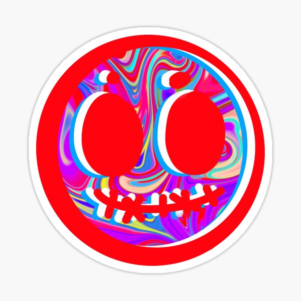 "Trippy Smiley Face " Sticker by okaybucky | Redbubble