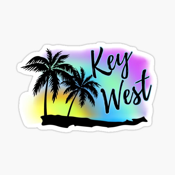 "Neon Beach Sunset Skies Key West" Sticker for Sale by ChicoryJunction ...