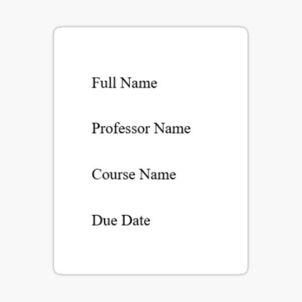 "Simple MLA Format Sticker " Sticker for Sale by invader-iim | Redbubble