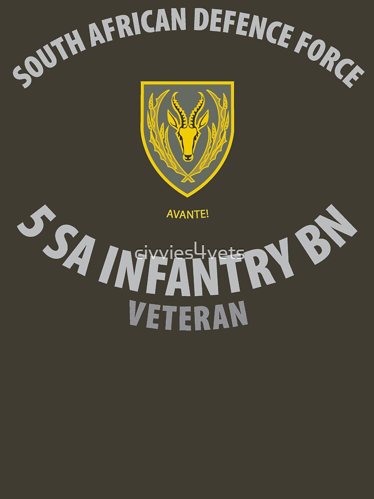 "SADF 5 SA Infantry Battalion Veteran " Essential T-Shirt for Sale by ...