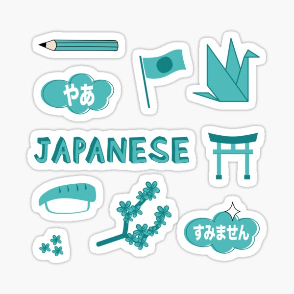 "Teal Japanese Subject Pack" Sticker for Sale by The-Goods | Redbubble