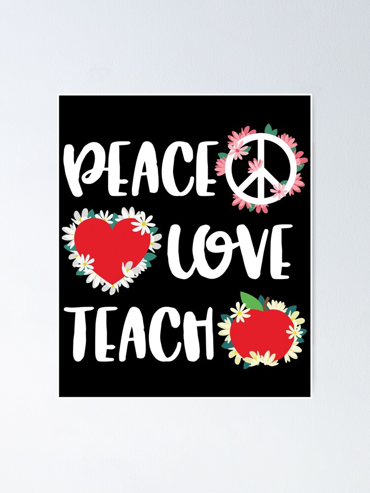 "Teacher Gift, Peace Love Teach, Teacher Appreciation for the Best ...