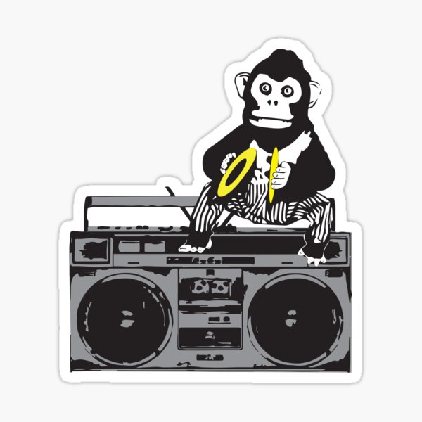 "Monkey on the Beatbox" Sticker by Murray-Design | Redbubble