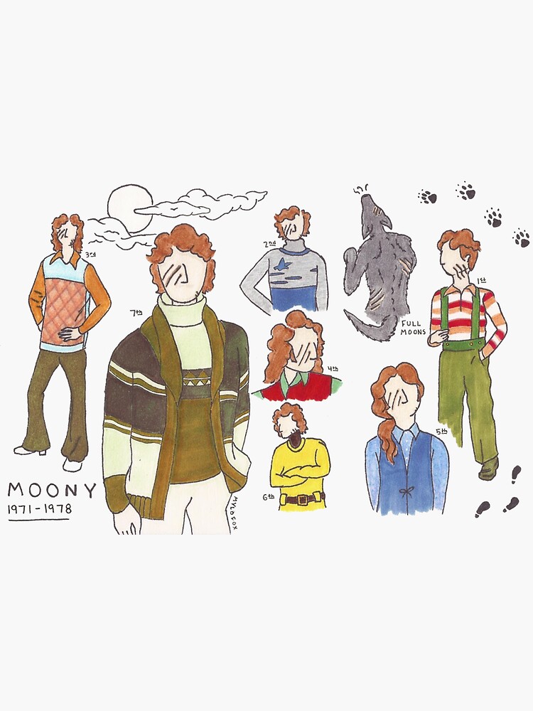 "Remus Lupin 1971-1978" Sticker for Sale by MyloFox | Redbubble