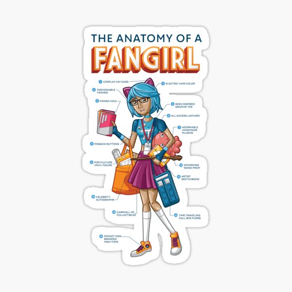 "Anatomy Of A Fangirl" Sticker for Sale by Serkworks | Redbubble