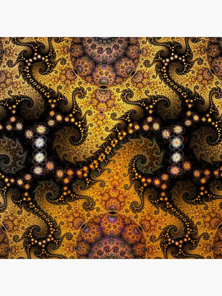"Golden dragon spirals and circles, fractal patterns" Art Print by ...