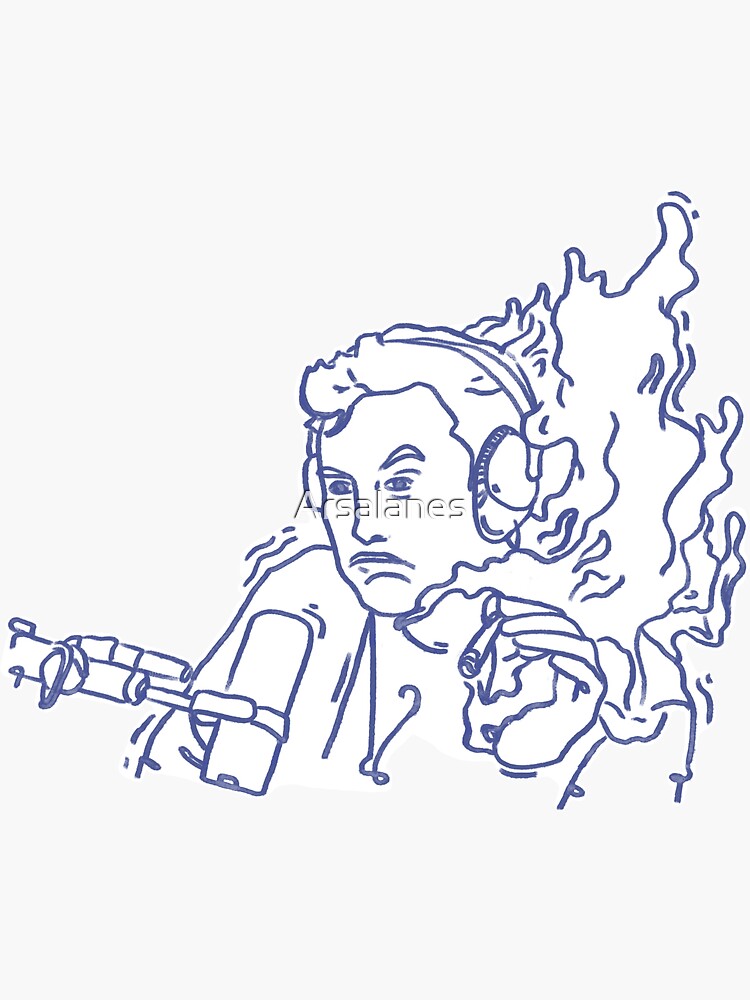 "Elon Musk Smoking ! Line art Minimalist design" Sticker for Sale by ...