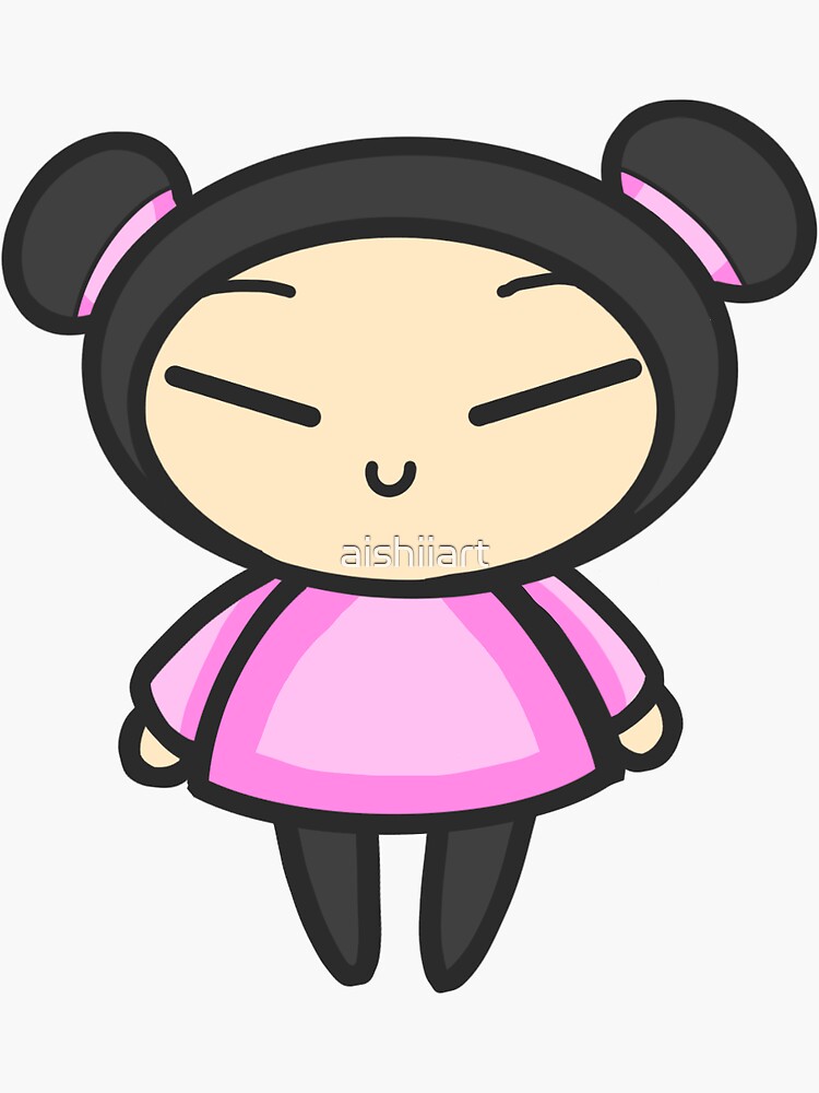 "Pink Pucca" Sticker for Sale by aishiiart | Redbubble