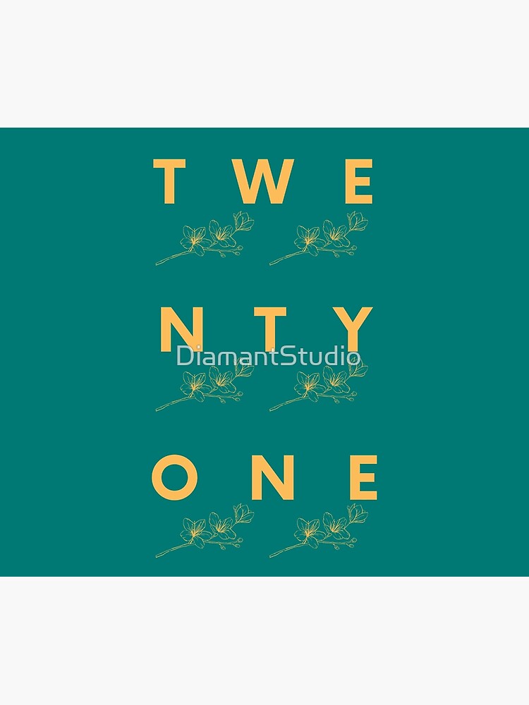 Póster «Twenty One 21 con estampados de flores | feliz cumpleaños | 21 ...