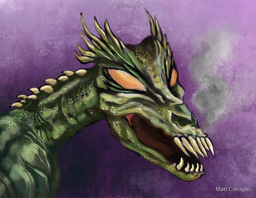 "Smoking Dragon" by Matt Corrigan | Redbubble