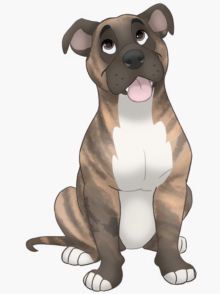 "Brindle pit bull " Sticker for Sale by IsaBredt | Redbubble