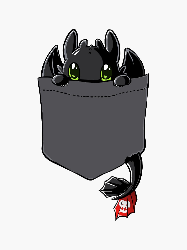 "Toothless in a pocket" Sticker for Sale by markdian | Redbubble