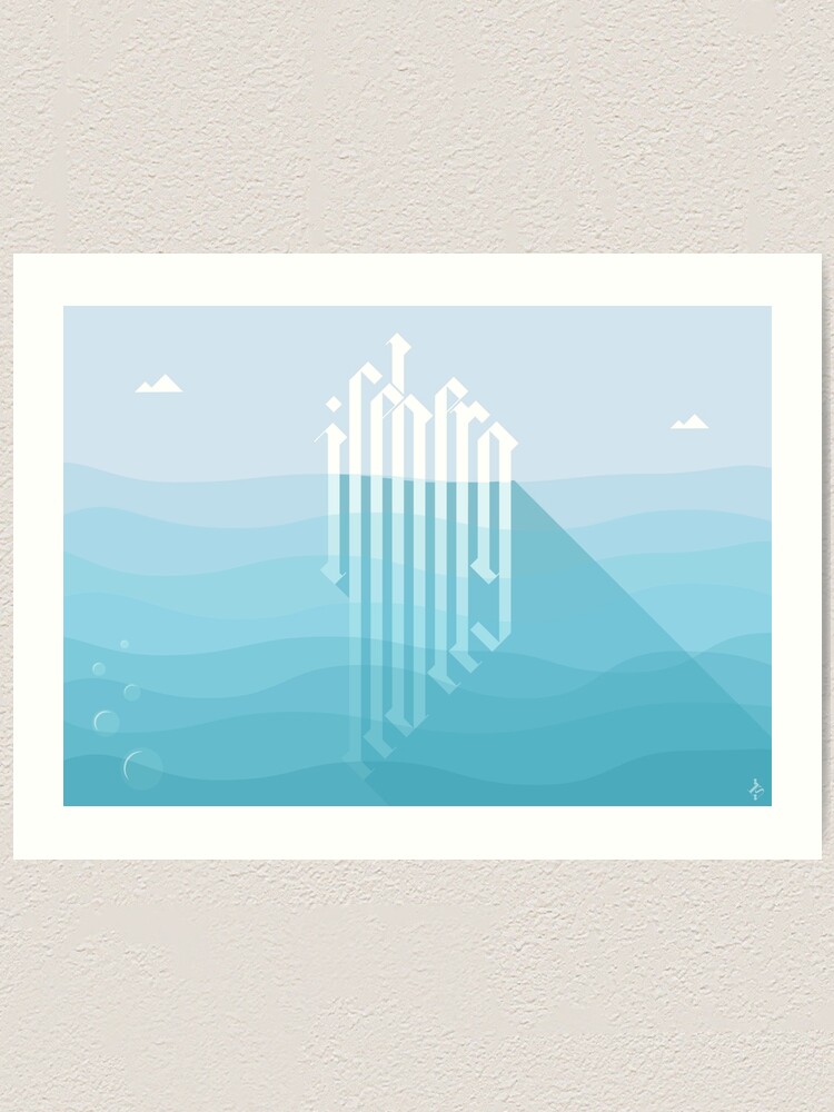 "Iceberg Blackletter Lettering Illustration" Art Print by Dalayn ...