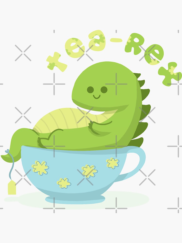 "Tea-Rex" Sticker by studiomootant | Redbubble