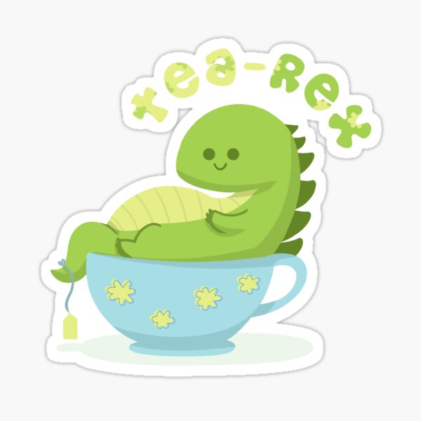 "Tea-Rex" Sticker by studiomootant | Redbubble