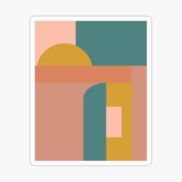 "Colorblock Shapes in Organic Earth Tones" Sticker for Sale by ...