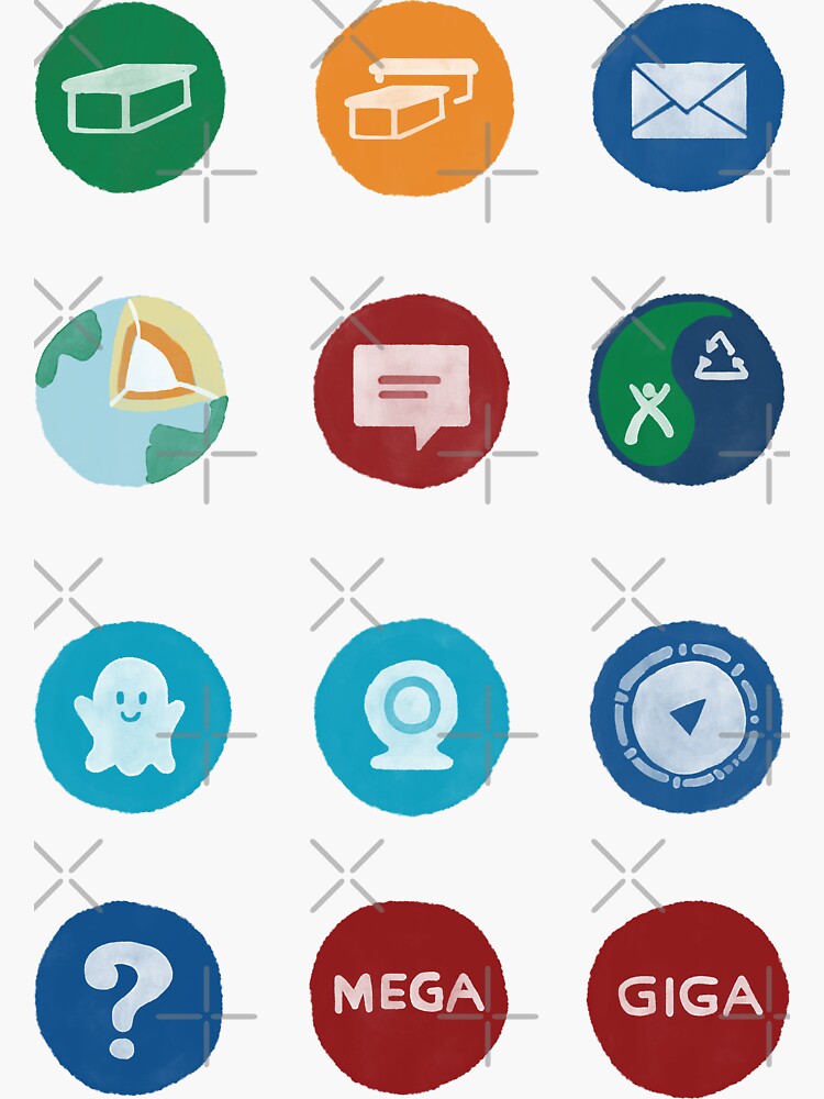 Pegatina «Símbolos de geocaching de acuarela Tradicional, Multi ...