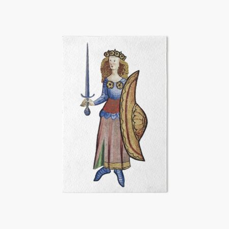 "Medieval Warrior Woman with Sword and Shield " Art Board Print for ...