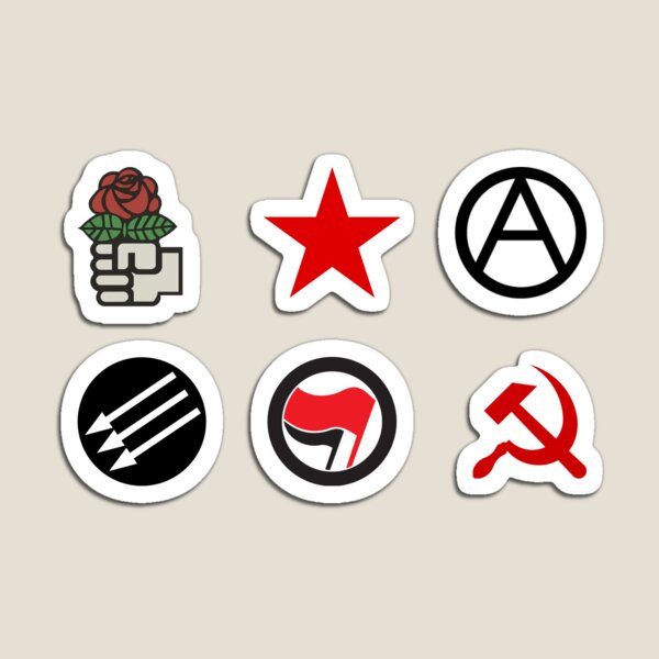 "Leftist Symbols Sticker Pack - Socialist Rose, Red Star, Anarchist 'A ...
