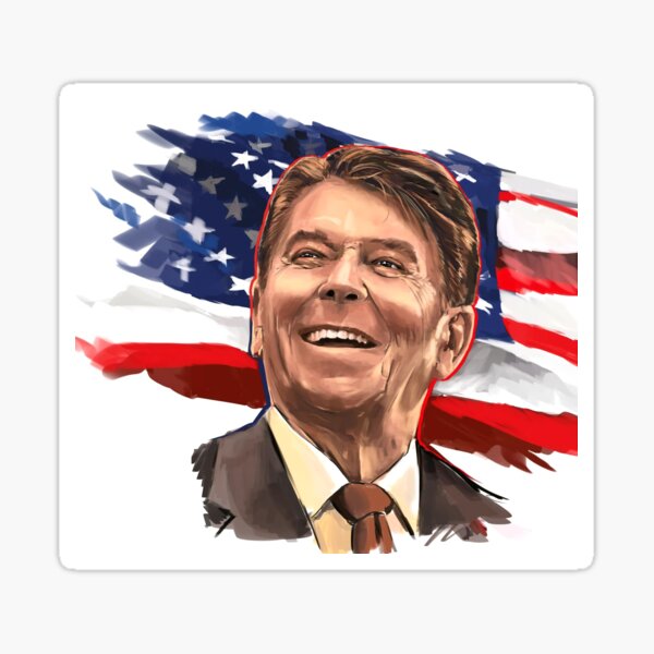 "Reagan Smile America" Sticker for Sale by brandyjcastillo | Redbubble