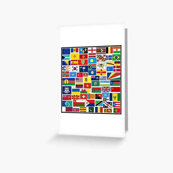 "FLAGS of the World Gifts, Masks, Stickers & Products" Greeting Card ...