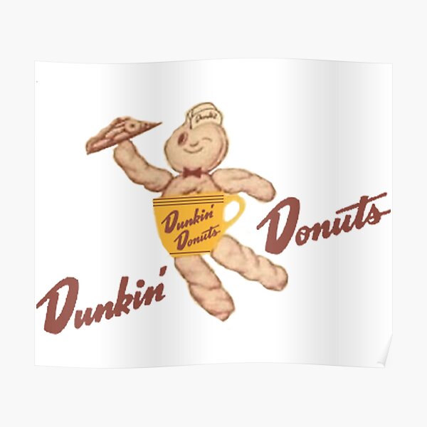 "VINTAGE Dunkin Donuts BOX mascot" Poster for Sale by thotbubble ...