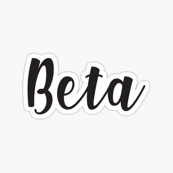 "Beta Script Black" Sticker for Sale by Britamiss29 | Redbubble