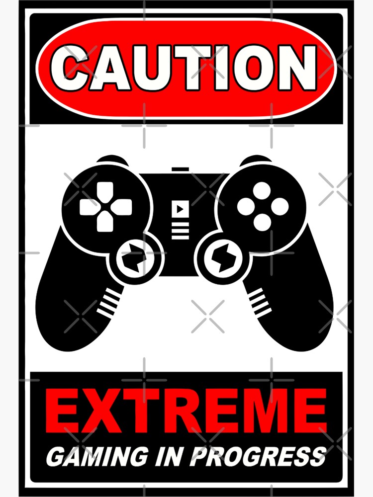 "CAUTION EXTREME GAMING" Sticker for Sale by BobbyG305 | Redbubble