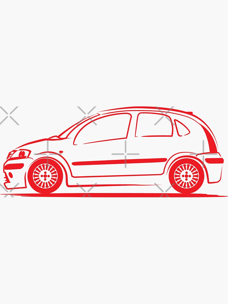 "Citroën C3 Citroen C3 Red" Sticker for Sale by azoid | Redbubble