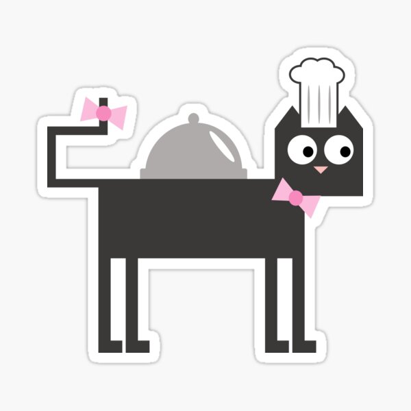"Cat Cook" Sticker for Sale by TiltedBlock | Redbubble