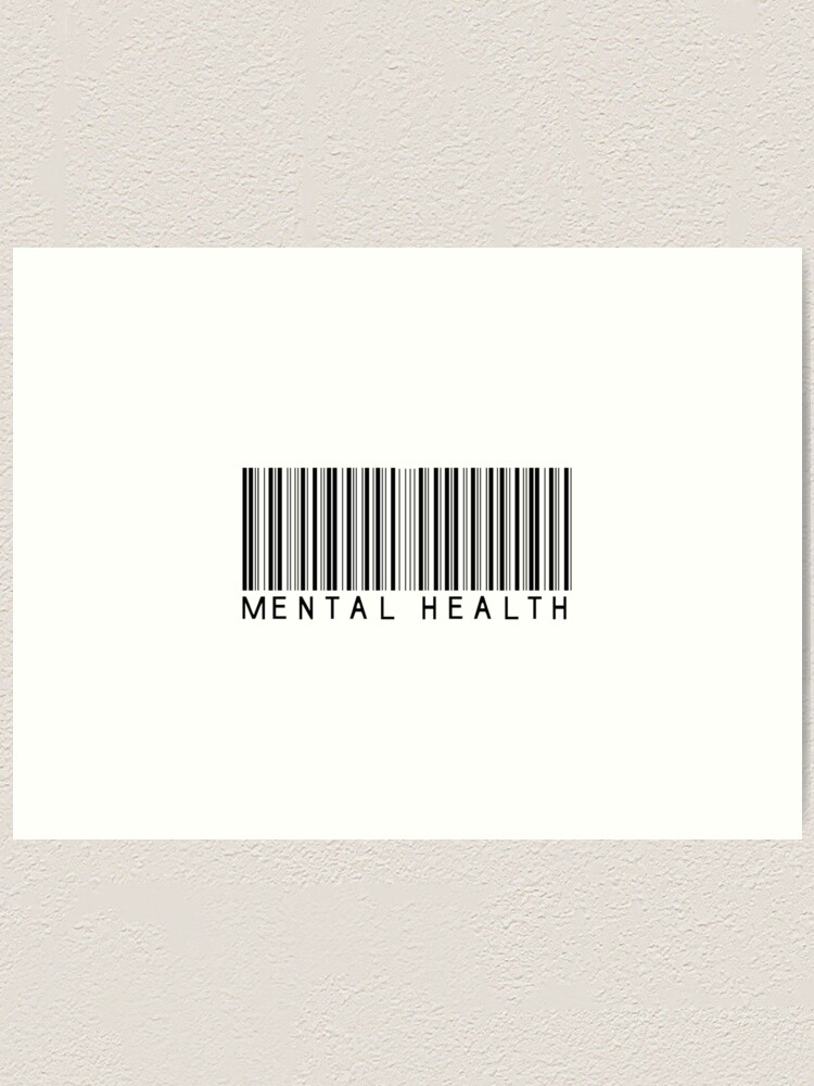 "Mental Health Bar Code Trendy Custom Sticker Pack" Art Print for Sale ...