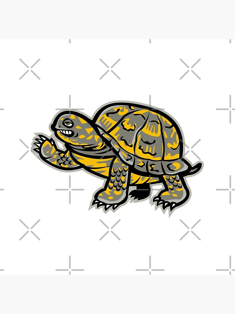 "Eastern Box Turtle Waving Mascot" Art Print by patrimonio | Redbubble